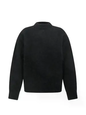 AMOMENTO Brushed Mock-neck Sweater - Black