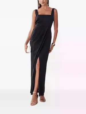 WILLA Pleated Wrap-style Maxi Dress