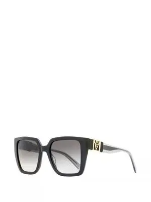 Mcm Squared Frame Sunglasses With Logo Plaque - Black