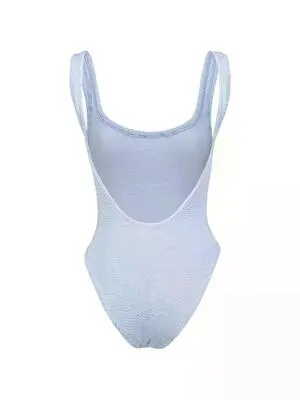 Hunza G Square Neck Crinkle-effect Swimsuit