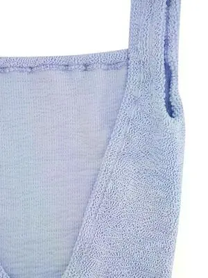 Hunza G Square Neck Crinkle-effect Swimsuit