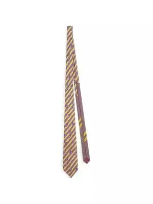 Dries Van Noten Printed Silk Tie - Yellow