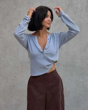 Splendid Textured Thermal Henley - Java