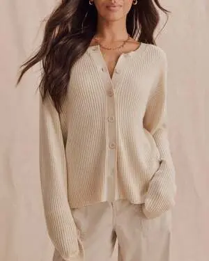 Splendid Georgie Rib Cardigan - Blue Mist