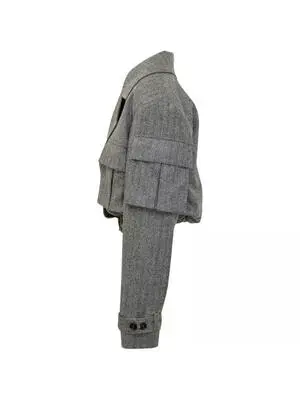 BATAKOVIC Herringbone-pattern Cropped Jacket And Trousers Set