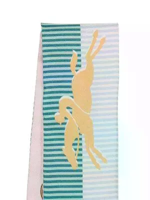 Longchamp Logo-lettering Printed Scarf - Pink