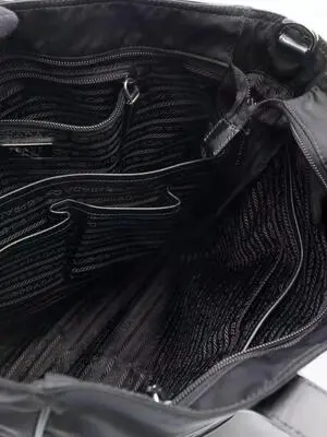 Prada Saffiano Leather Logo Plate Tote Bag