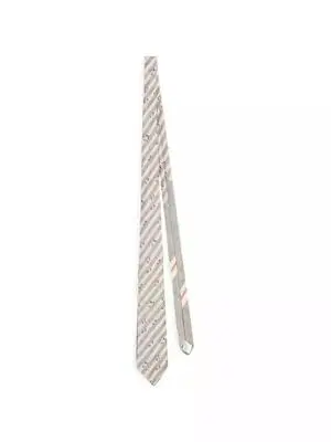 Dries Van Noten Printed Silk Tie - Neutrals