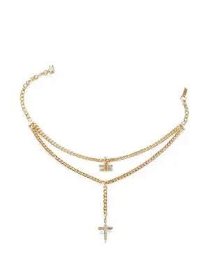 Elisabetta Franchi Double-strand Chain Anklet With Charms - Gold