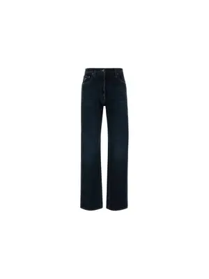 Prada Wide Leg Denim Trousers - Blue