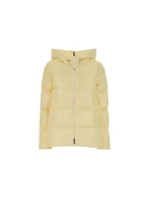 Moncler Short Serittes Down Jacket With Hood - White
