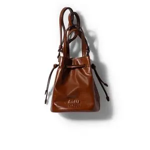 Miu Miu Shiny Leather Pouch - Palisander