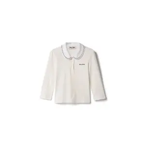 Miu Miu Ribbed Knit Top - White