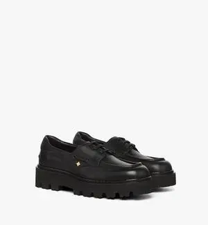 Mcm Platform Loafers In Calfskin With Metal Studs