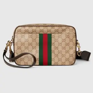 Gucci Small Crossbody Bag With Web - Beige