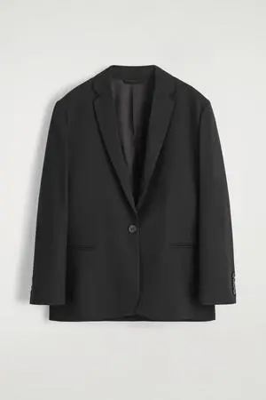 Cos Twill Single-breasted Blazer - Black