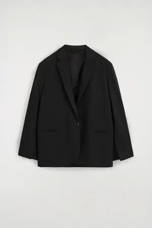 Cos Twill Single-breasted Blazer - Black
