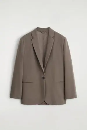 Cos Twill Single-breasted Blazer - Brown