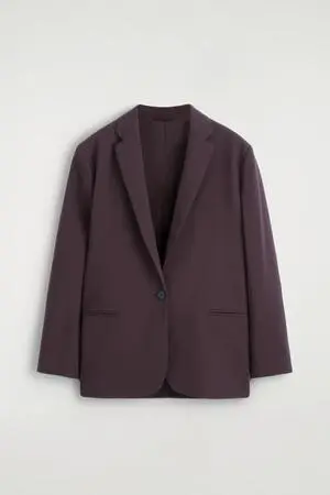 Cos Twill Single-breasted Blazer - Brown