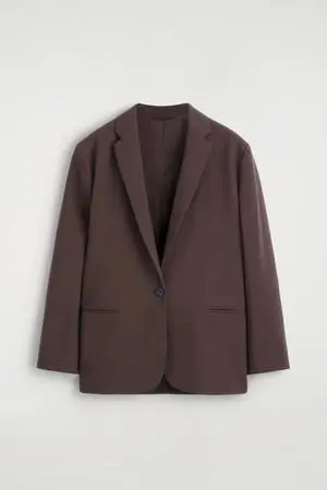 Cos Twill Single-breasted Blazer - Brown