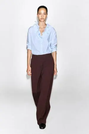 Cos Ruffle-collar Seersucker Blouse