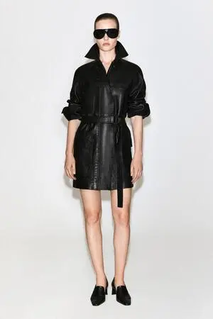 Cos Belted Leather Workwear Jacket
