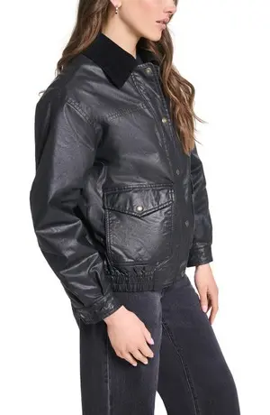 LEVI'S Relaxed Waxed Cotton Bomber Jacket - Black