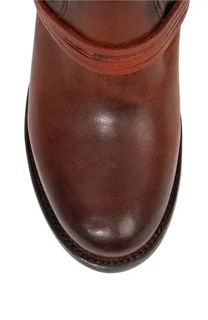 FREEBIRD Coal Tall Lace-up Distressed Leather Boots - Cognac