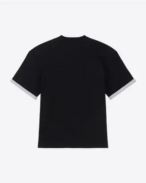 LE PERE Double Sleeve Tommy Tee - Black