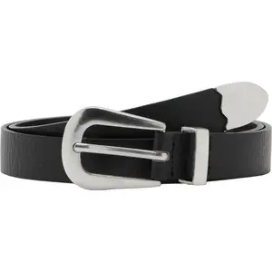 Mango Leather Western Belt - Black