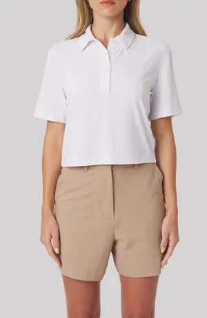 WILLIAMS ATHLETIC CLUB Lindsey Performance Textured Polo - White