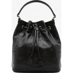 CAVALINHO Cavalo Lusitano 281 Embossed Leather Bucket Bag - Black