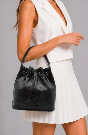 CAVALINHO Cavalo Lusitano 281 Embossed Leather Bucket Bag