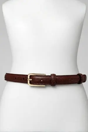 CAVALINHO Slim Leather Belt With Gold Tone Buckle - Camel Brown