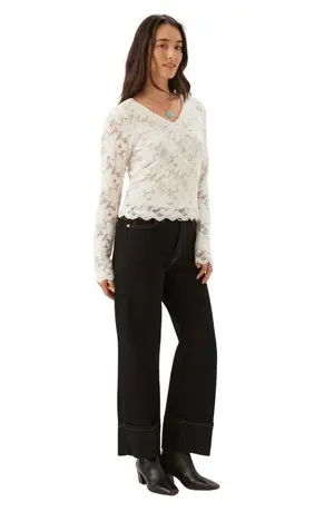 Karen Kane Floral Burnout V-neck Top