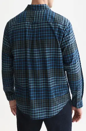 Scotch & Soda Relaxed Fit Checked Flannel Shirt - Meteorite Check
