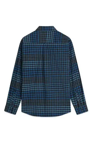 Scotch & Soda Relaxed Fit Checked Flannel Shirt - Meteorite Check
