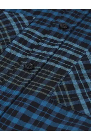 Scotch & Soda Relaxed Fit Checked Flannel Shirt - Meteorite Check