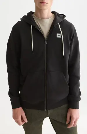 Scotch & Soda Logo Badge Full Zip Hoodie - Meteorite