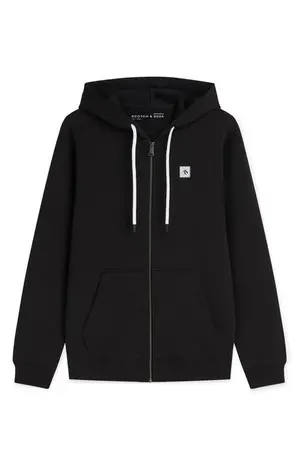Scotch & Soda Logo Badge Full Zip Hoodie - Meteorite