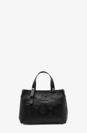 CAVALINHO Cavalo Lusitano 490 Embossed Leather Handbag - Black