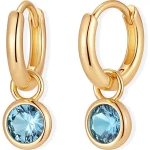 BROOK & YORK Matilda Birthstone Huggie Hoop Earrings Gold/dec
