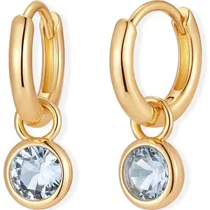 BROOK & YORK Matilda Birthstone Huggie Hoop Earrings Gold/mar