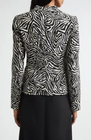 St. John Ernestine Zebra Print Blazer