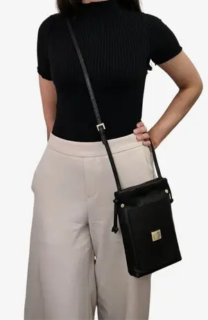 CAVALINHO Muse 561 Pebbled Leather Small Crossbody Bag - Black