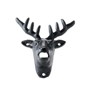 FOSTER & RYE Cast Iron Wall Mounted Deer Bottle Opener - Black