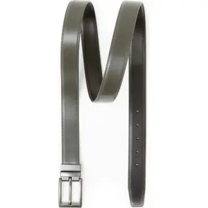 MIO MARINO Mio Marino Reversible Leather Belt With Rotating Buckle Charcoal/black