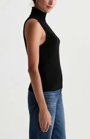 Ag Faey Mock Neck Ribbed Tank