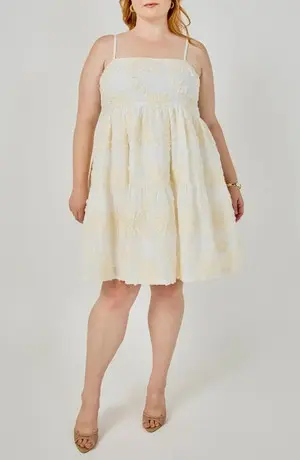 Endless Rose Floral Embroidered Minidress - Ivory