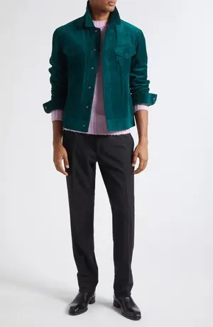 TOM FORD Shelton Slim Fit Stretch Wool Trousers - Black